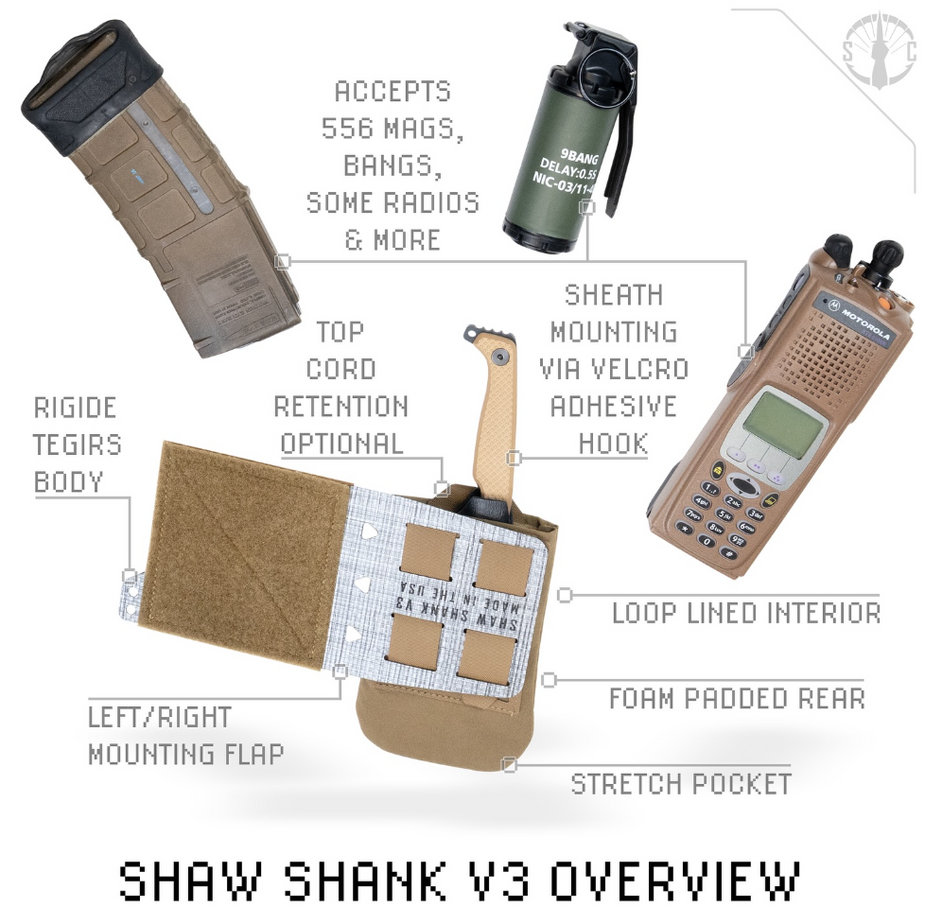 Shaw Concepts Shaw Shank V3 | Fixed Blade Side Pouch for Plate Carriers ...