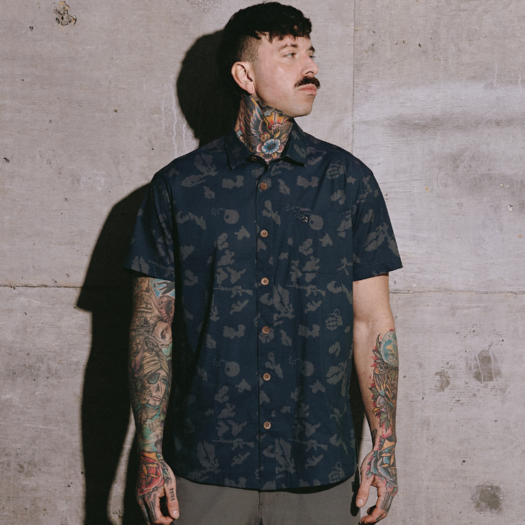 Men’s Tactical Hawaiian Shirt | TD Aloha Button Up Short Sleeve Shirt ...