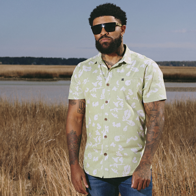 Men’s Tactical Hawaiian Shirt | TD Aloha Button Up Short Sleeve Shirt ...